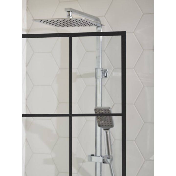 DUSCHVÄGG CAMARGUE SKÄRGÅRD SVART RAM 100CM | BAUHAUS