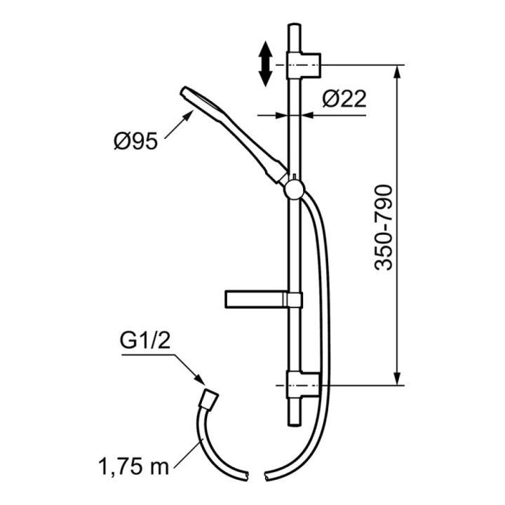 DUSCHSET MORA CERA S5 KROM | BAUHAUS