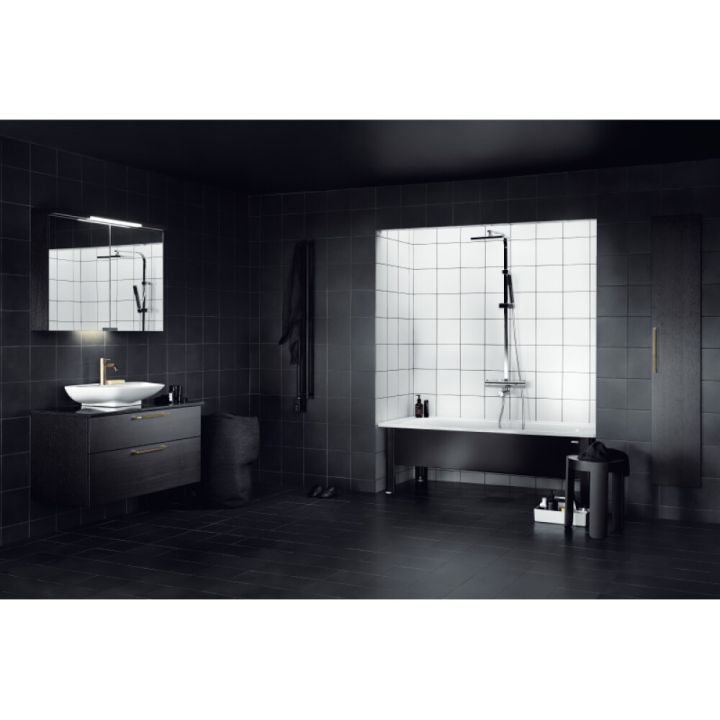 BADKAR MED HALVFRONT SVEDBERGS 160 CM SVART | BAUHAUS