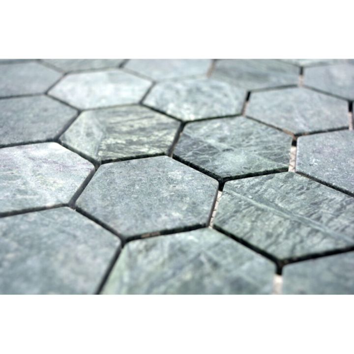 MOSAIK HAINAN HEXAGON MARBLE GREEN PRIS PER ARK | BAUHAUS