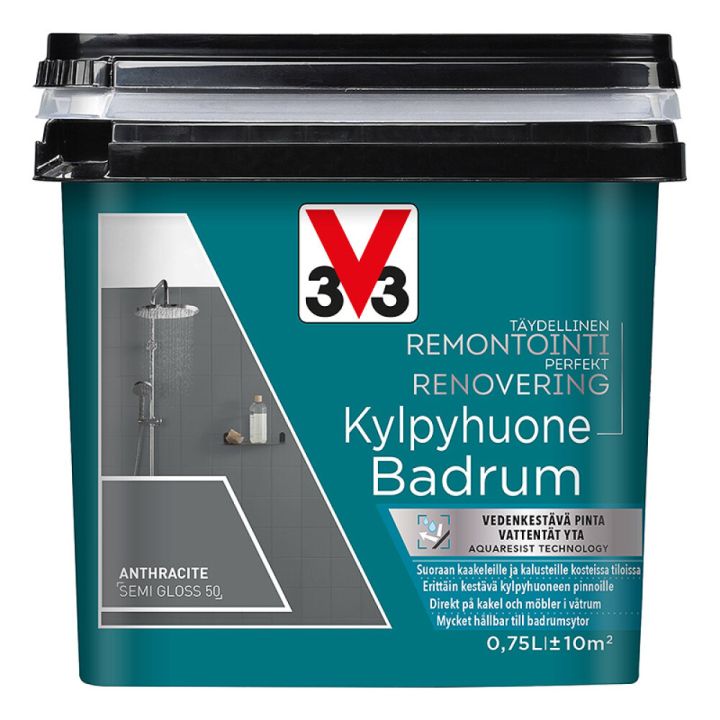 KAKELFÄRG V33 ANTHRACITE SEMI GLOSS 750ML | BAUHAUS