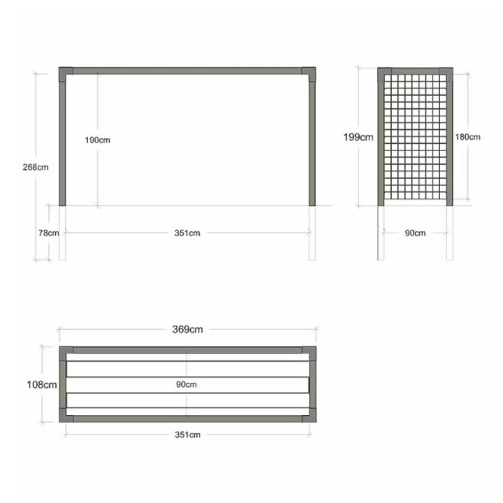 TORKSTÄLLNING PLUS CUBIC MED SPALJE 369X199X108CM | BAUHAUS