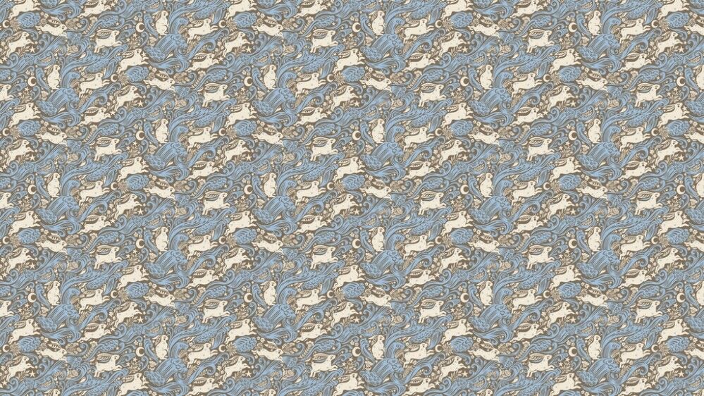 TAPET CELESTIAL SEA RABBIT HALF DROP BLÅ | BAUHAUS