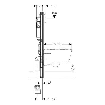 WC-FIXTUR GEBERIT DELTA DUOFIX BASIC | BAUHAUS