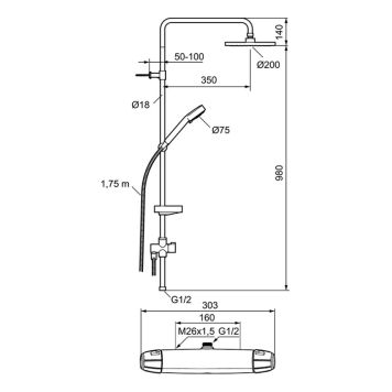 TAKDUSCHSET FM MATTSSON 9000E CC160 | BAUHAUS