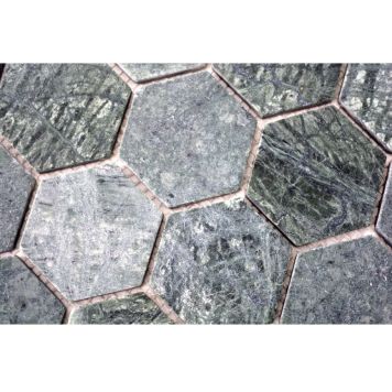 MOSAIK HAINAN HEXAGON MARBLE GREEN PRIS PER ARK | BAUHAUS